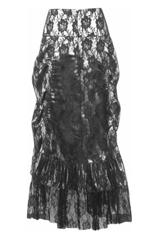 Daisy Corsets White w/Black Lace Overlay Ruched Bustle Skirt ...